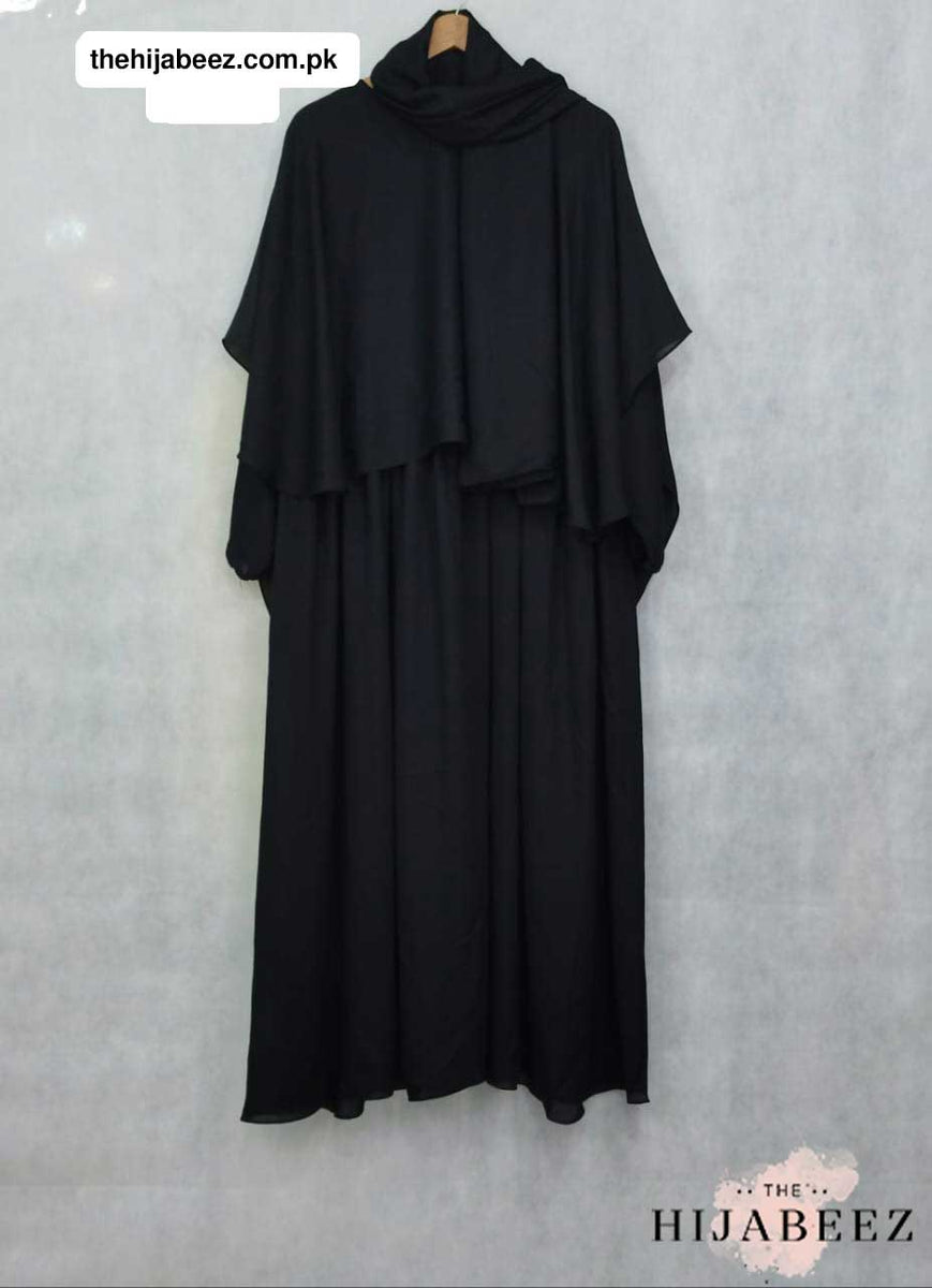 Short Attached Upper Abaya - black – the hijabeez